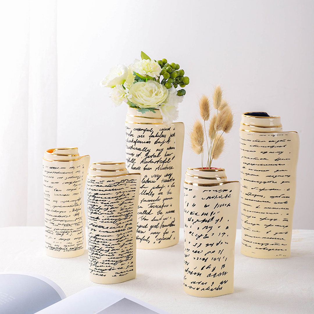 Book Page Design Ceramic Vase – feajoy