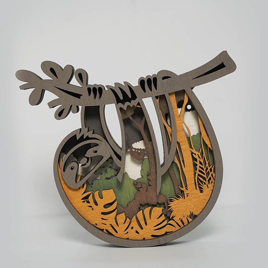 3D Wooden Sloths Carving Handcraft – feajoy