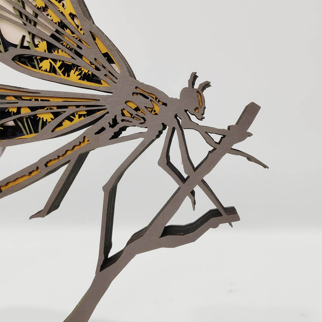 3D Wooden Dragonfly Carving Handcraft – feajoy