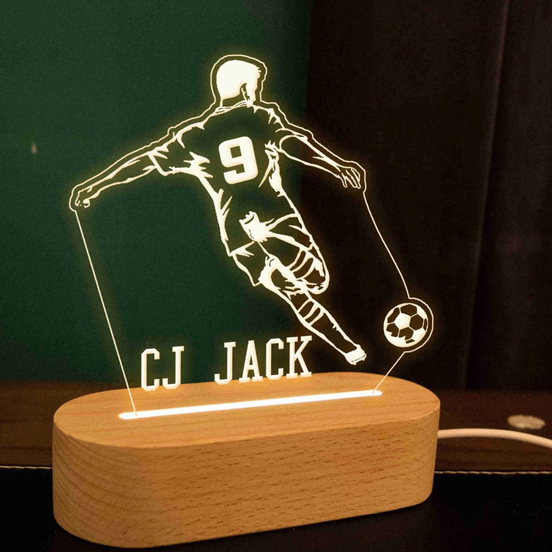Personalised Soccer Player Night Light – feajoy